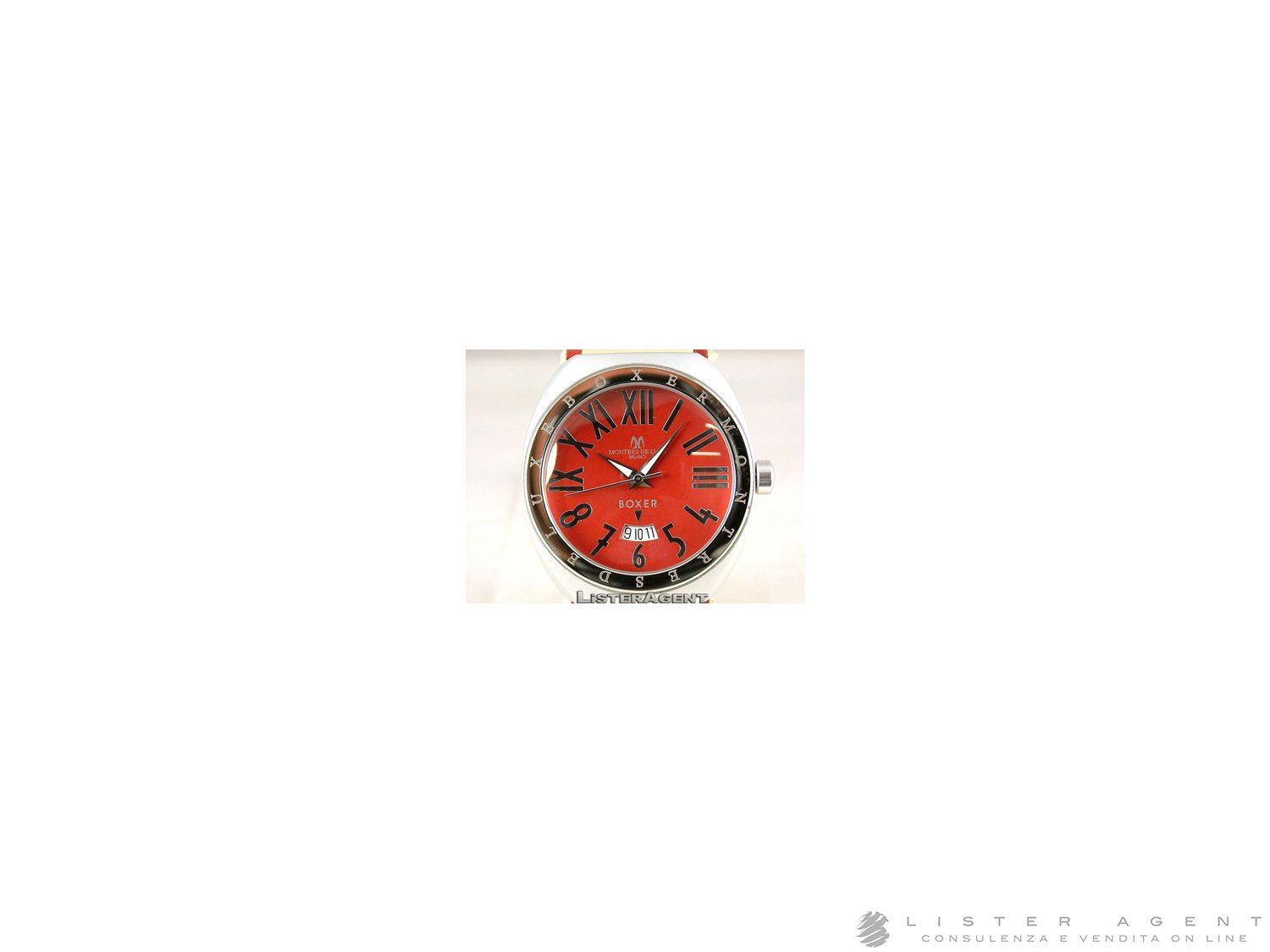 MONTRES DE LUXE Boxer watch Only time aluminium Red. NEW! * Lister Agent